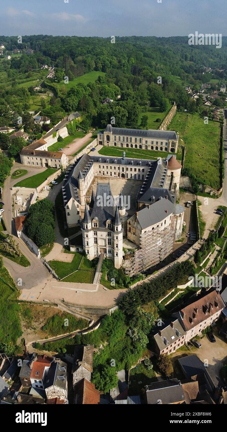 drone photo Gaillon castle France europe Stock Photo - Alamy
