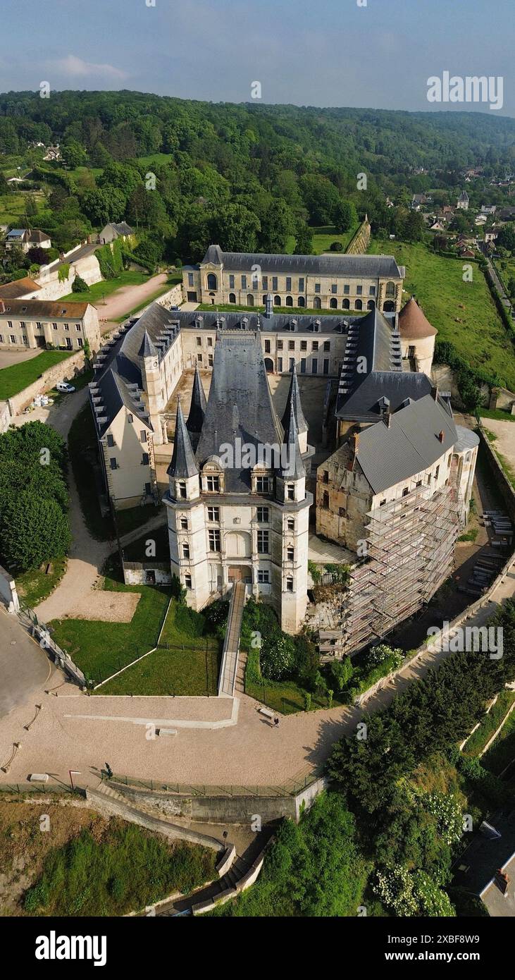 drone photo Gaillon castle France europe Stock Photo - Alamy