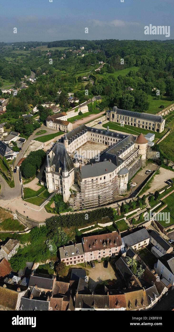 drone photo Gaillon castle France europe Stock Photo - Alamy