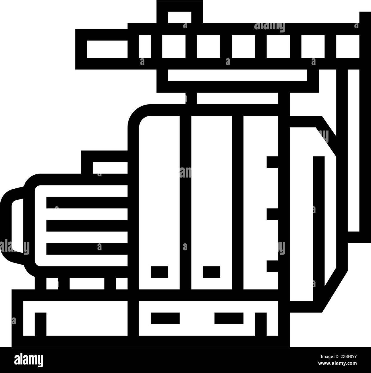 pressing wood pellets line icon vector illustration Stock Vector Image ...