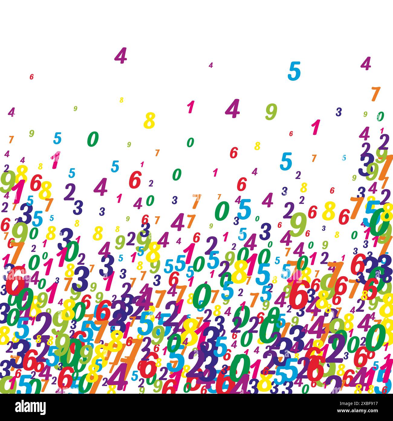 Concept of school background. Colorful childish numbers and digits ...