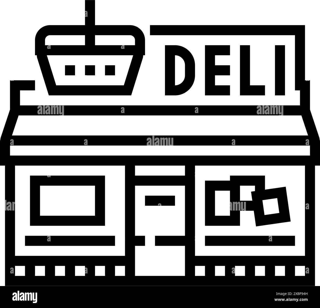 deli street food cafe line icon vector illustration Stock Vector Image ...
