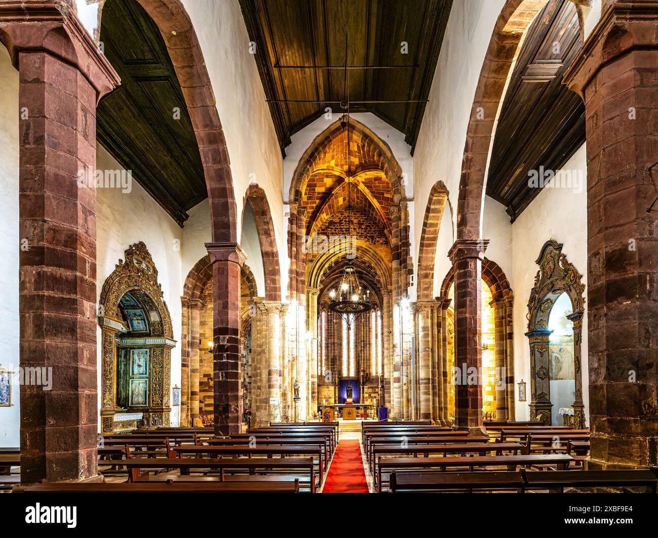 Interior of Catedral da Se, Se Cathedral at Silves, Portugal. Built in ...