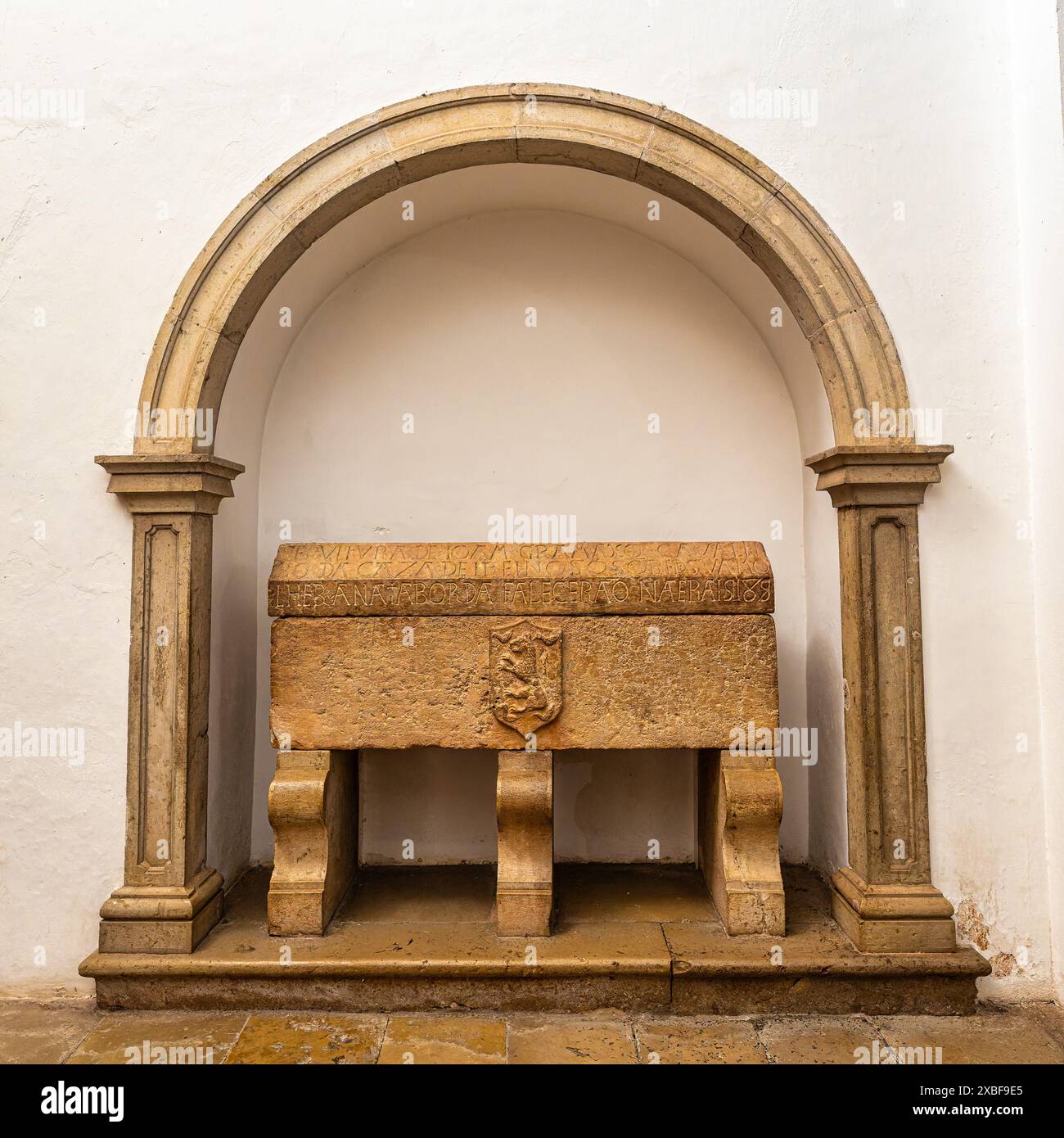 Interior of Catedral da Se, Se Cathedral at Silves, Portugal. Built in ...