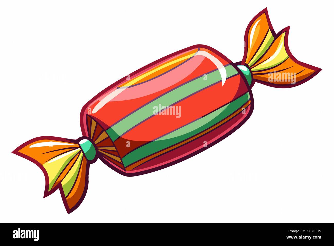 Colorful wrapped candy isolated on a white background. Design of a ...