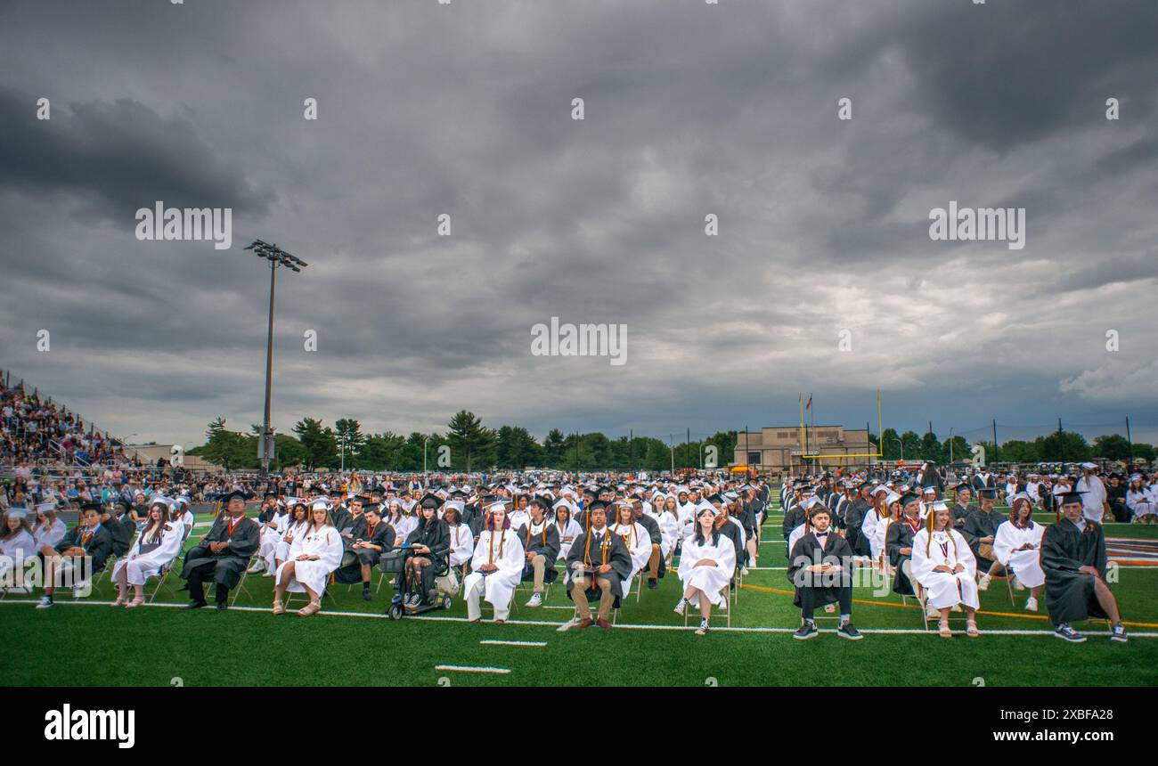 Fairless Hills, United States. 11th June, 2024. Graduates march into ...