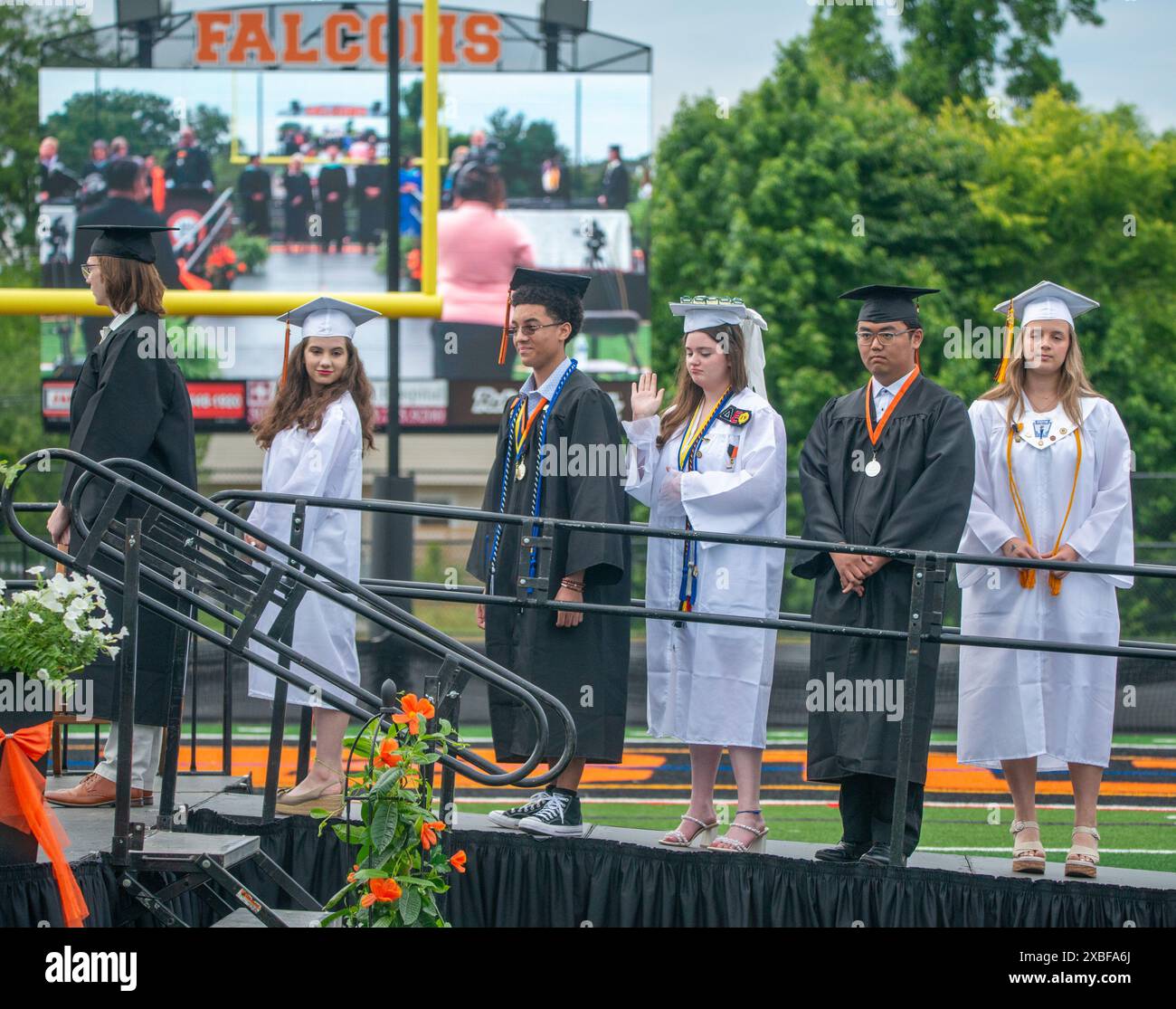 Fairless Hills, United States. 11th June, 2024. Graduates march into ...