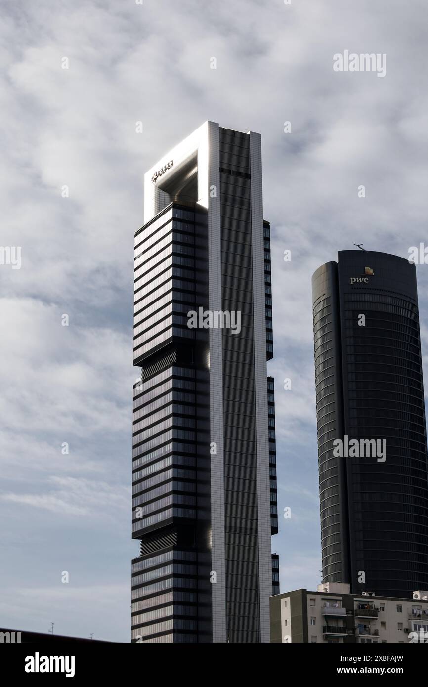 Madrid, Spain- April 8, 2024: The Cepsa and Pwc towers in The Cuatro ...