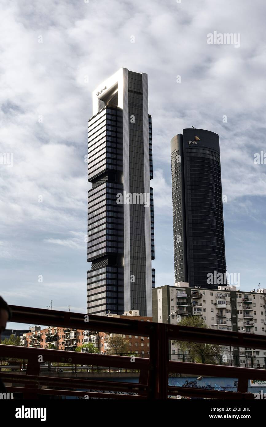 Madrid, Spain- April 8, 2024: The Cepsa and Pwc towers in The Cuatro ...
