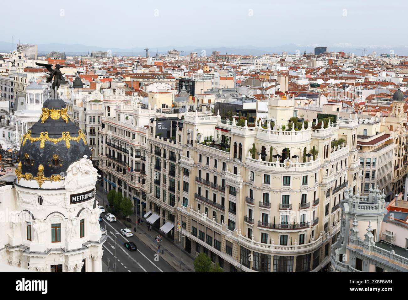 Madrid, Spain- April 8, 2024: Panoramic view of Madrid city from the ...