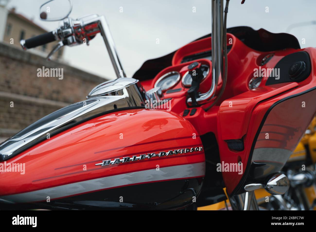 Italy, 09 June 2024: motorcycles of the legendary Harley Davidson brand ...