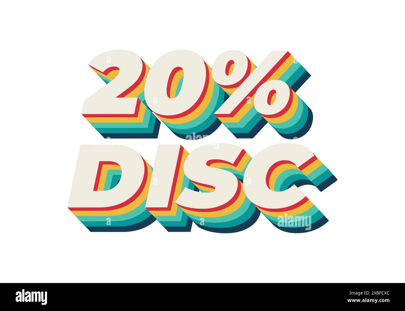 20 percent discount. Text effect design in 3D look and good colors ...