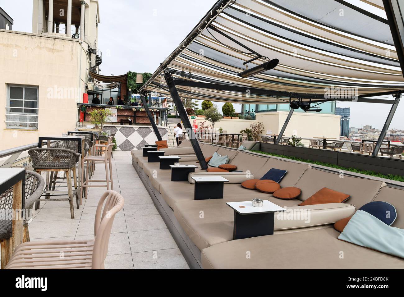 Madrid, Spain- April 8, 2024: Azotea rooftop cafe in Circulo de Bellas ...