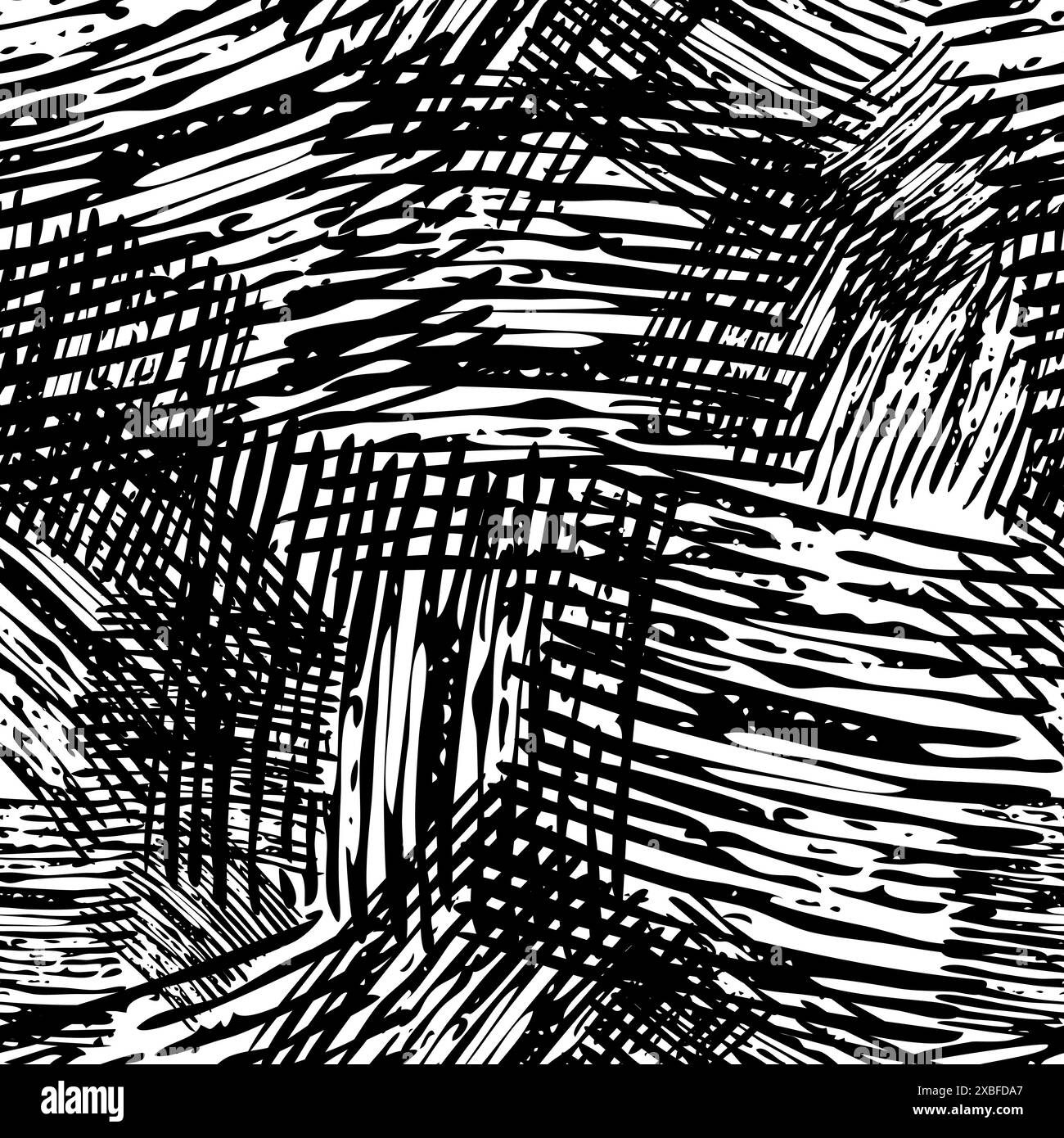 Seamless Pattern with hand drawn black scribble Smear. Abstract grunge texture. Vector ...