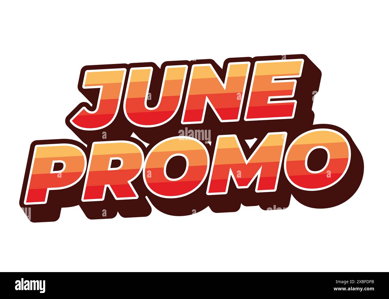 June promo. Text effect design in 3D look with eye catching colors ...