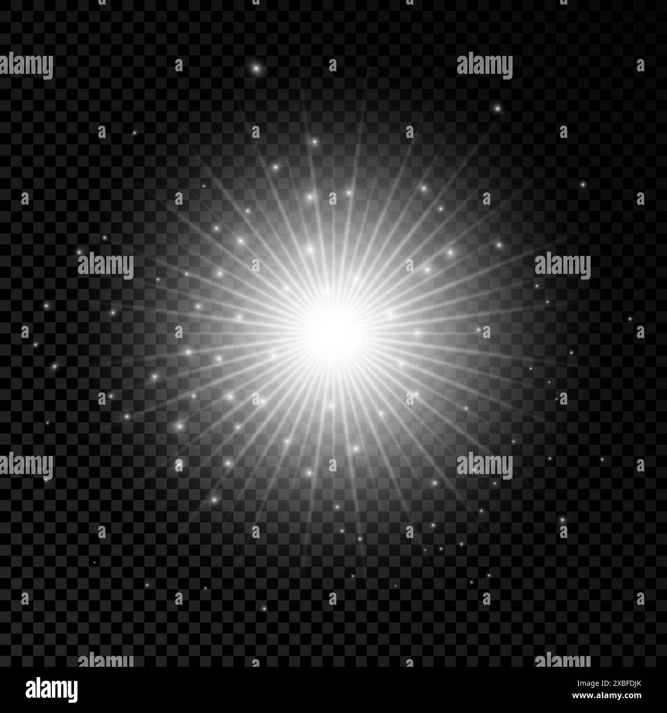 Light effect of lens flares. White glowing lights starburst effects with sparkles on a ...