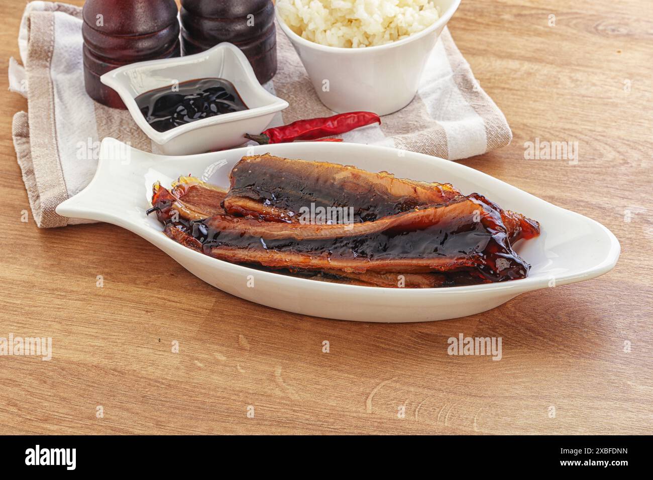 Roasted eel fish in unagi sause Stock Photo - Alamy