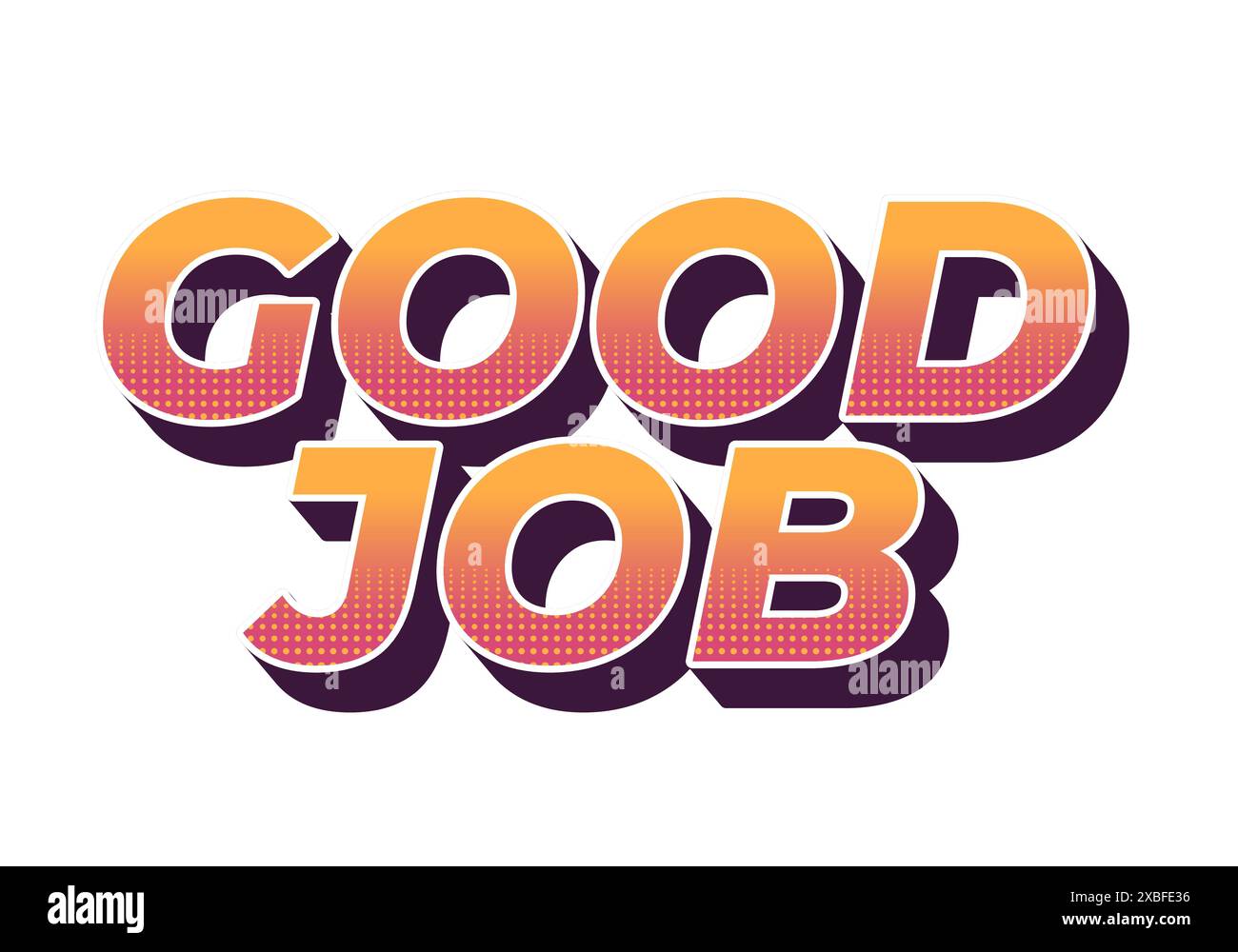 Good job. Text effect design in 3D style and good colors Stock Vector ...