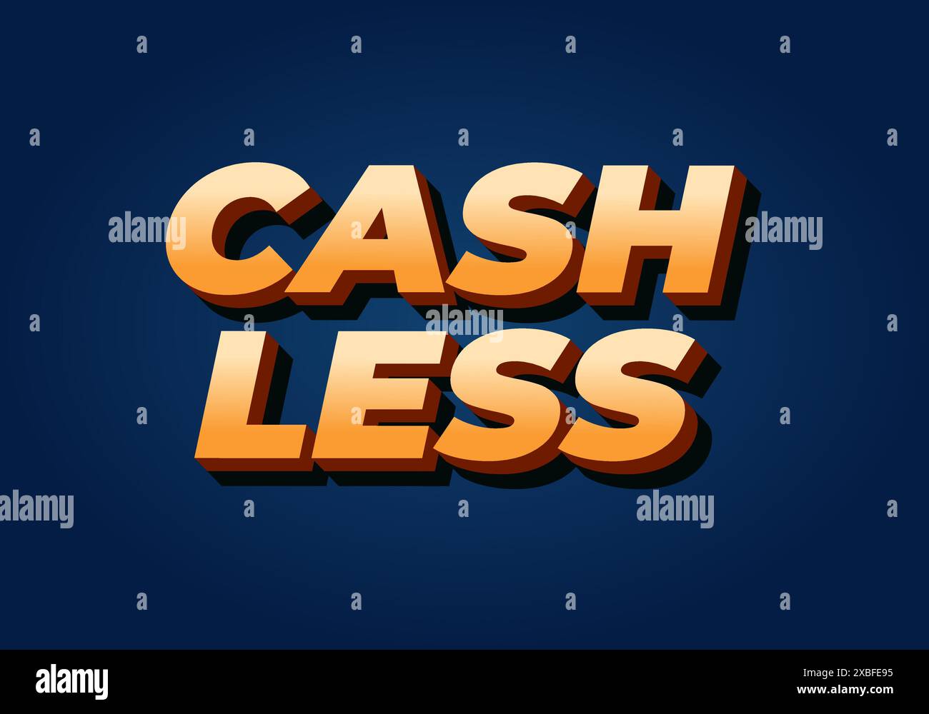 Cashless. Text effect design in 3D style with good colors Stock Vector ...