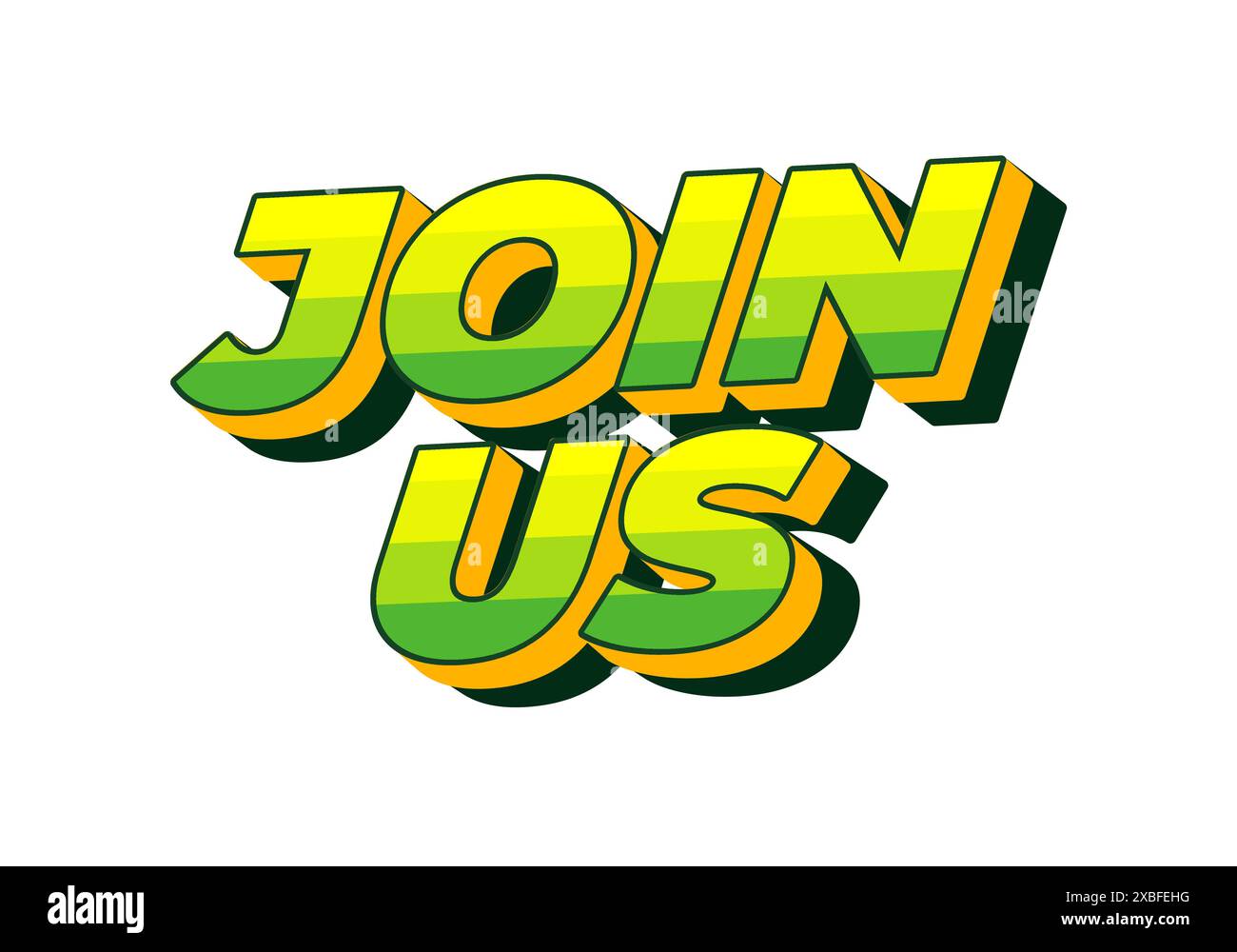 Join us. Text effect design in good colors with 3D style Stock Vector ...