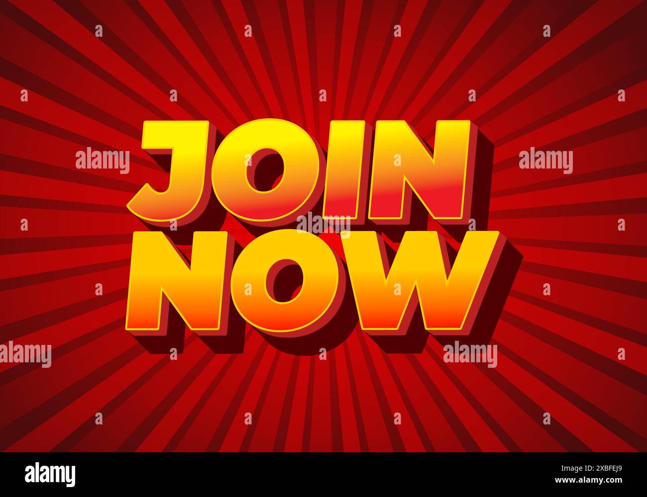 Join now. Text effect design in 3D style with good colors Stock Vector ...