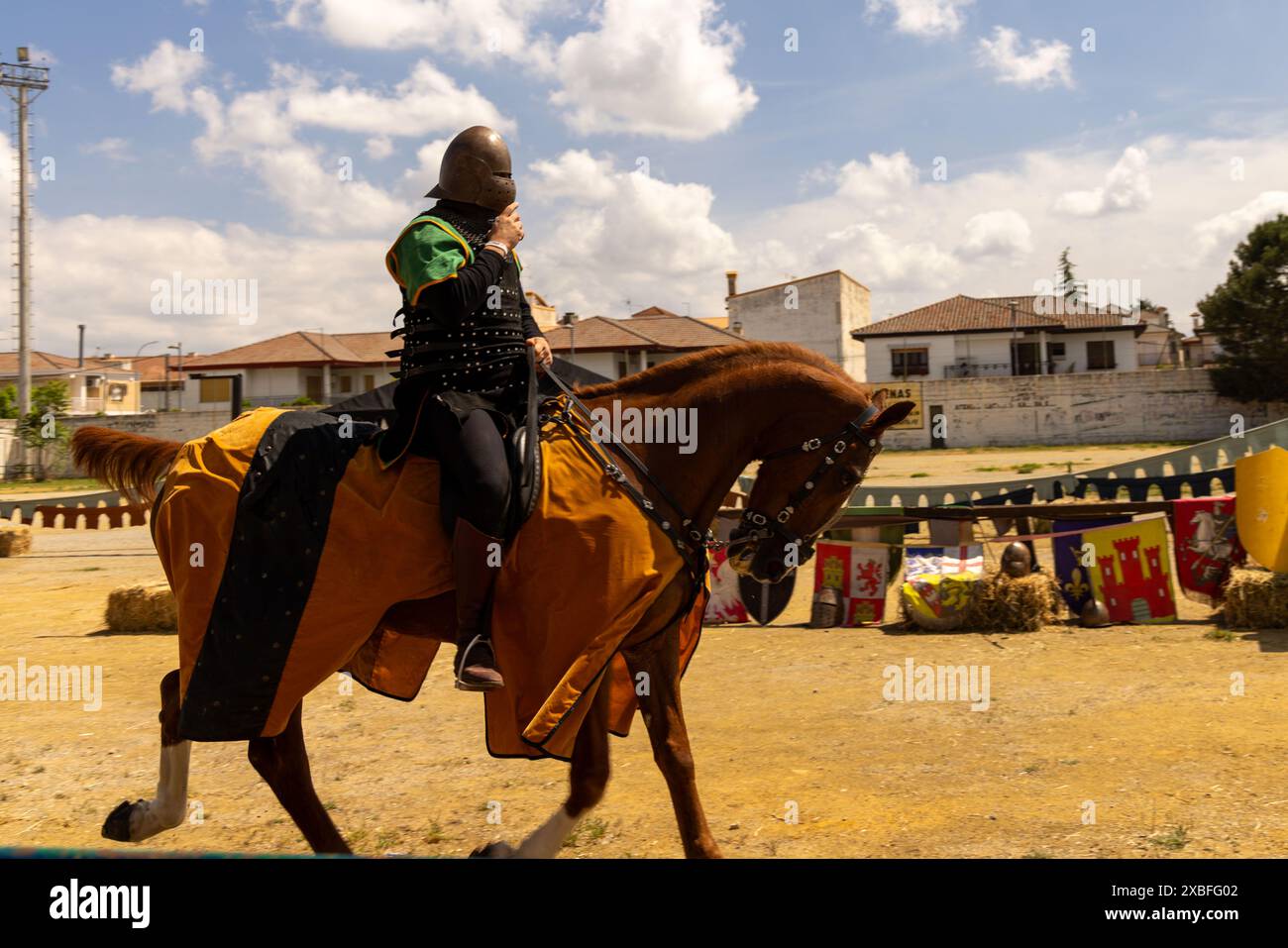 man riding a horse in joust Stock Photo - Alamy