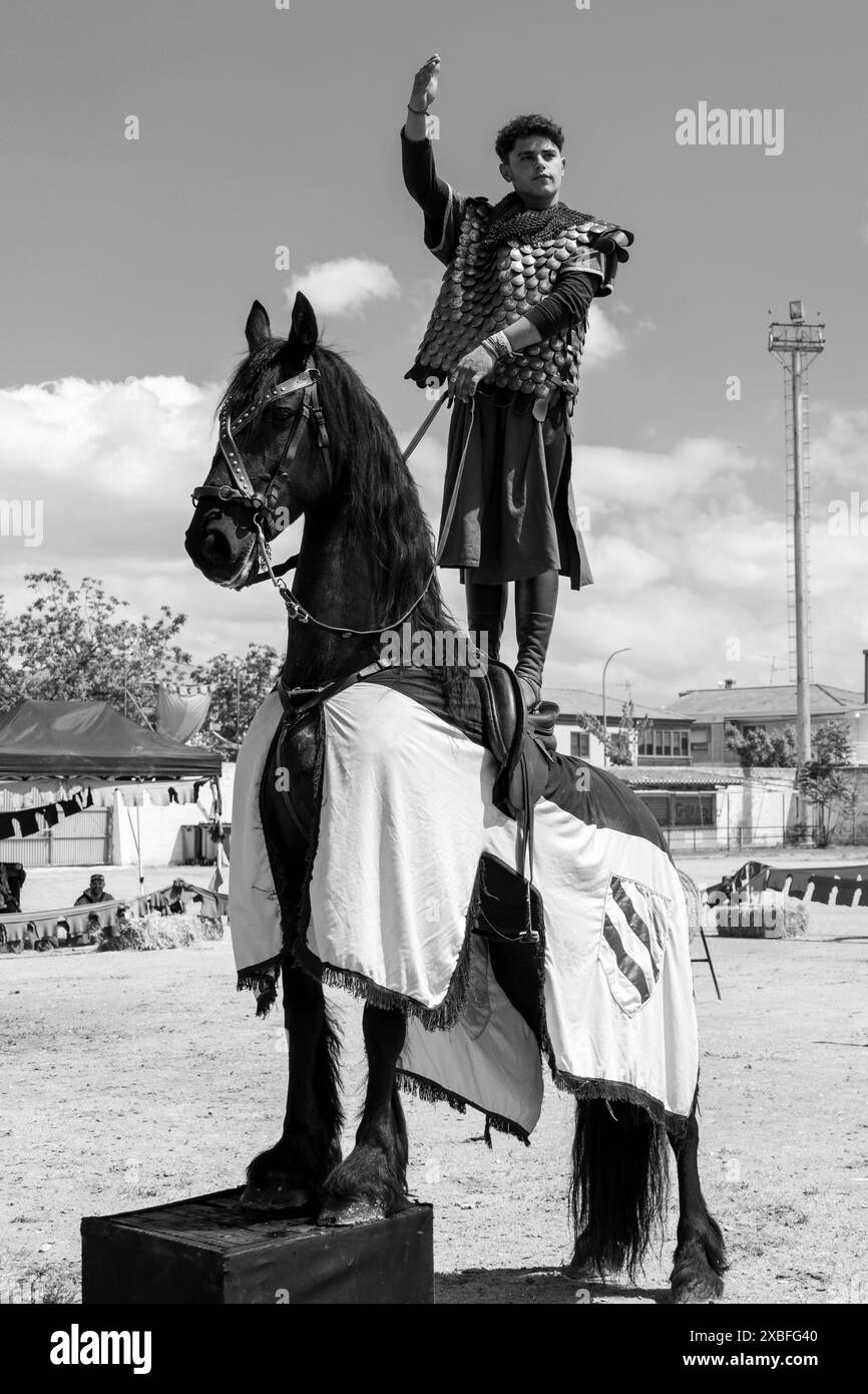 Men ride in horse Black and White Stock Photos & Images - Alamy