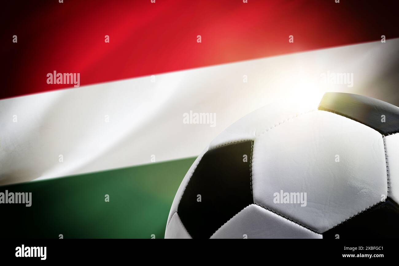 Hungary soccer background with ball and the country's flag in the ...