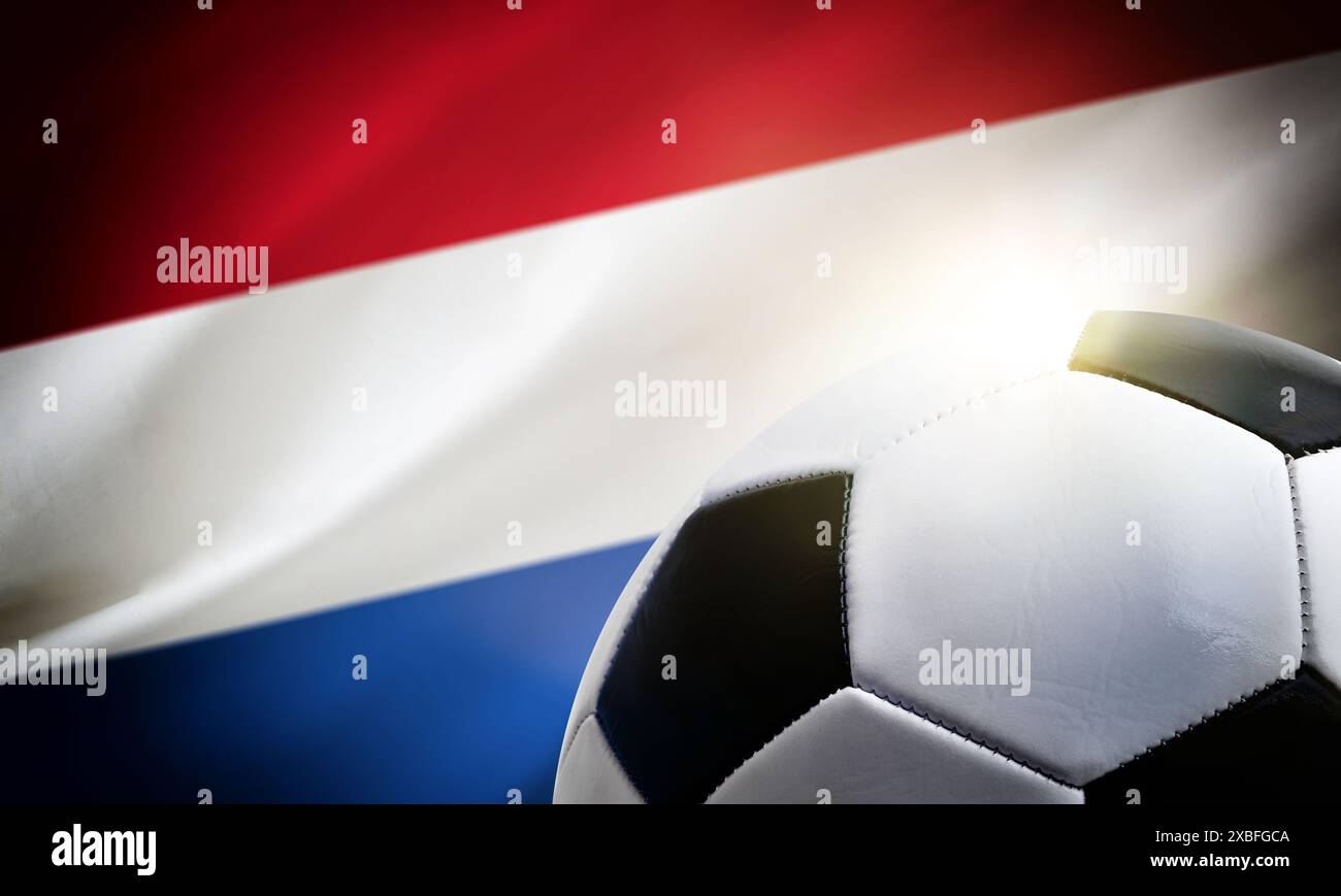 Netherlands soccer background with ball and the country's flag in the ...