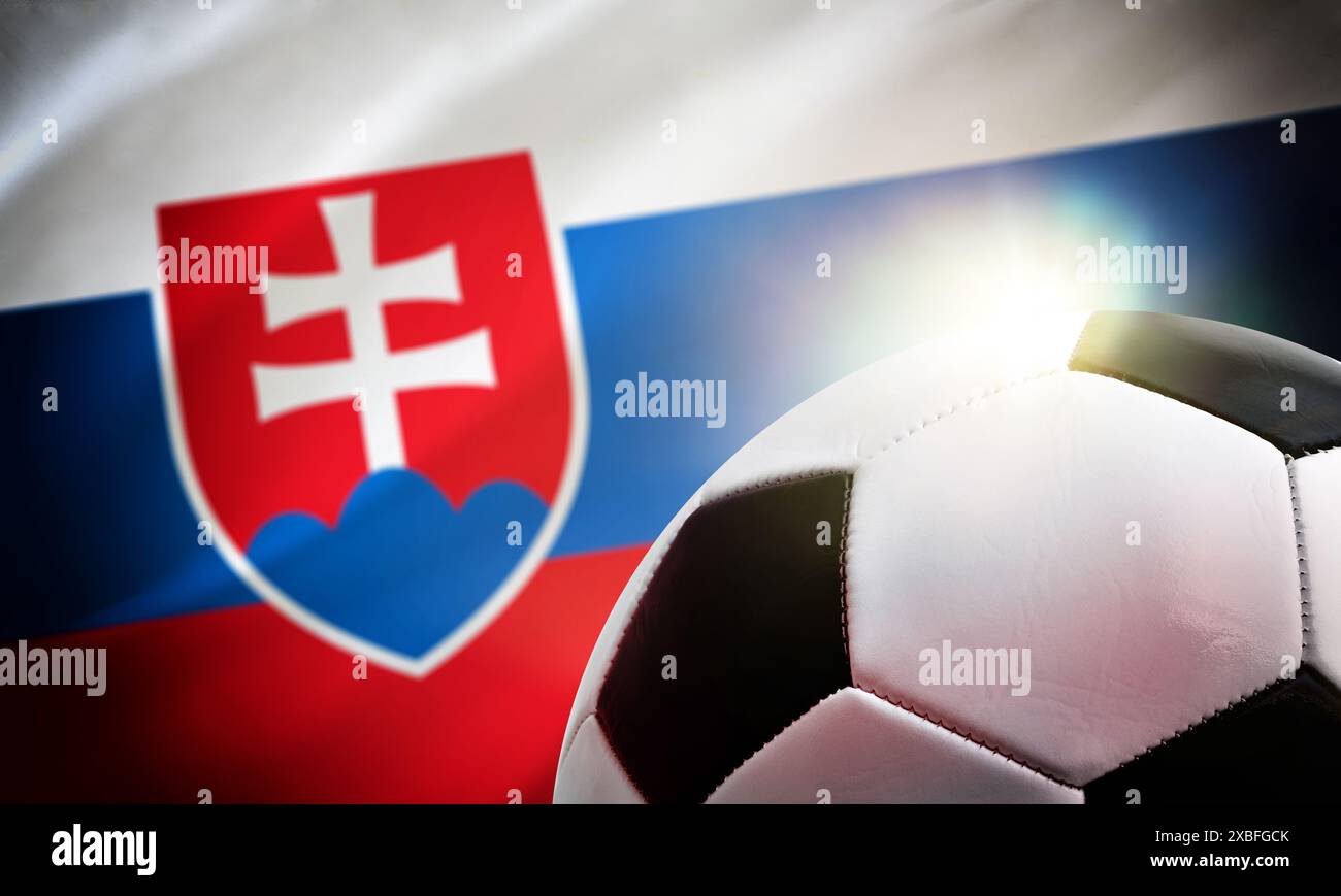 Slovakia soccer background with ball and the country's flag in the ...
