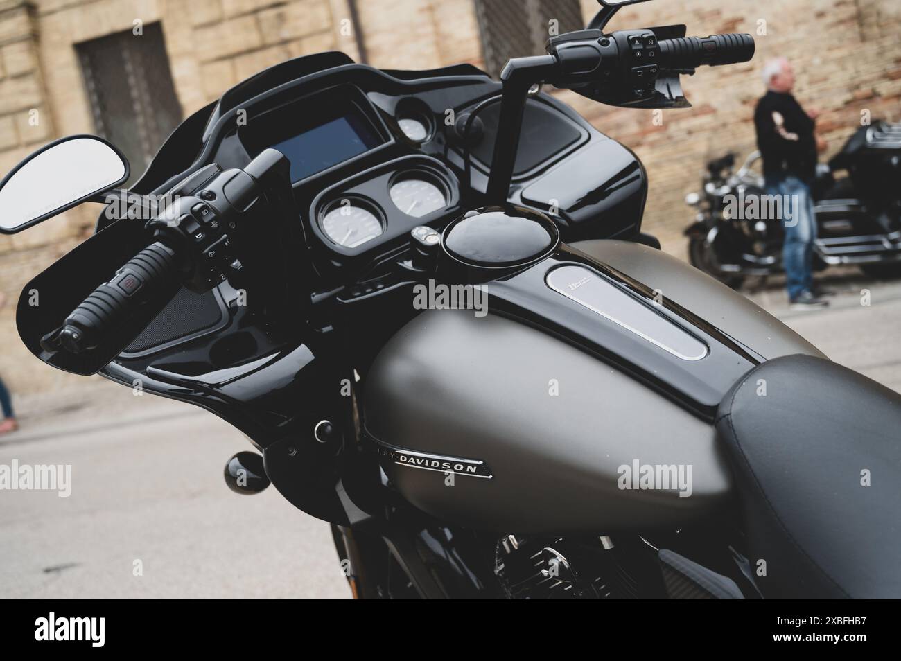 Italy, 09 June 2024: motorcycles of the legendary Harley Davidson brand ...