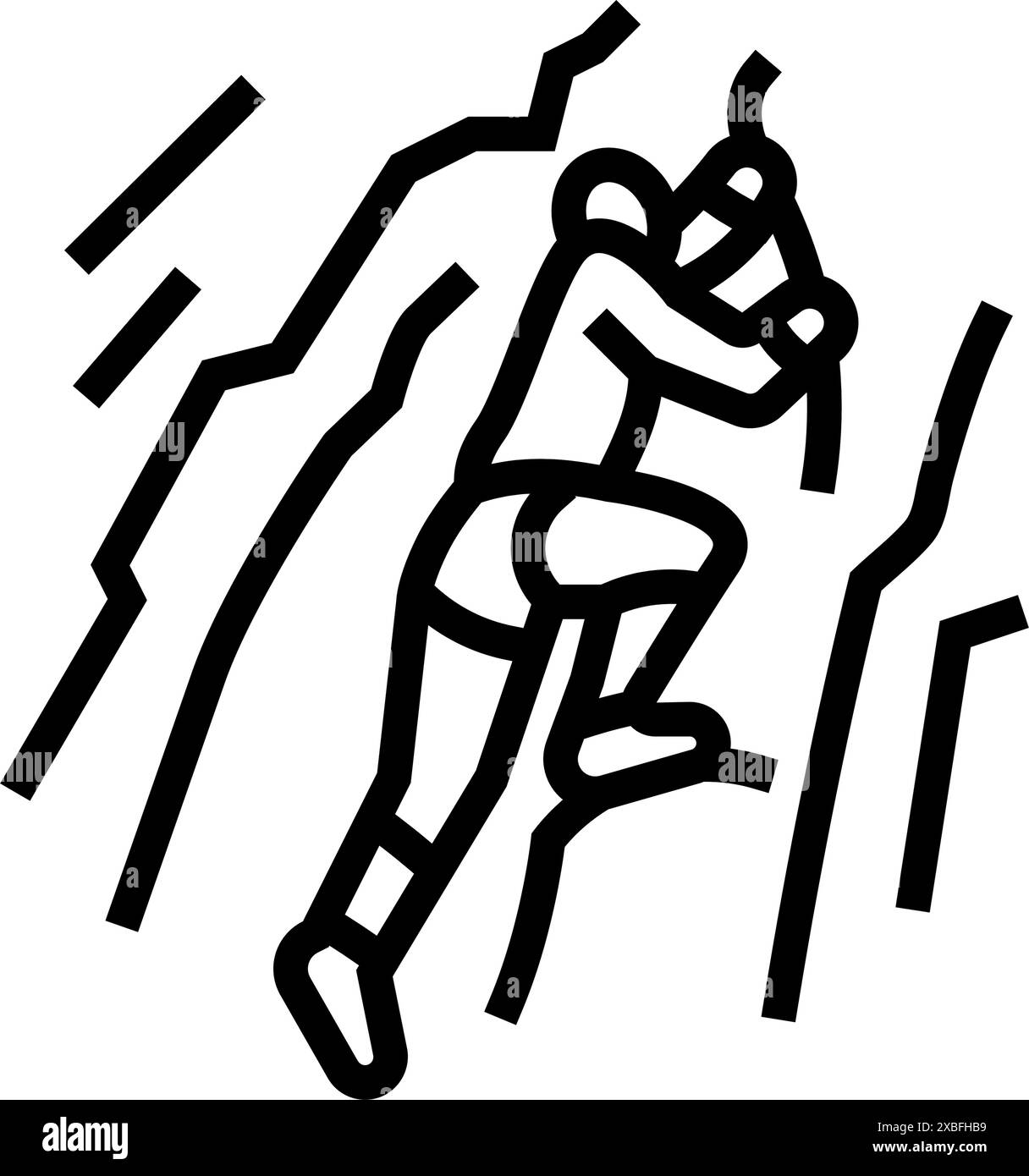 climbing mountain progress line icon vector illustration Stock Vector ...