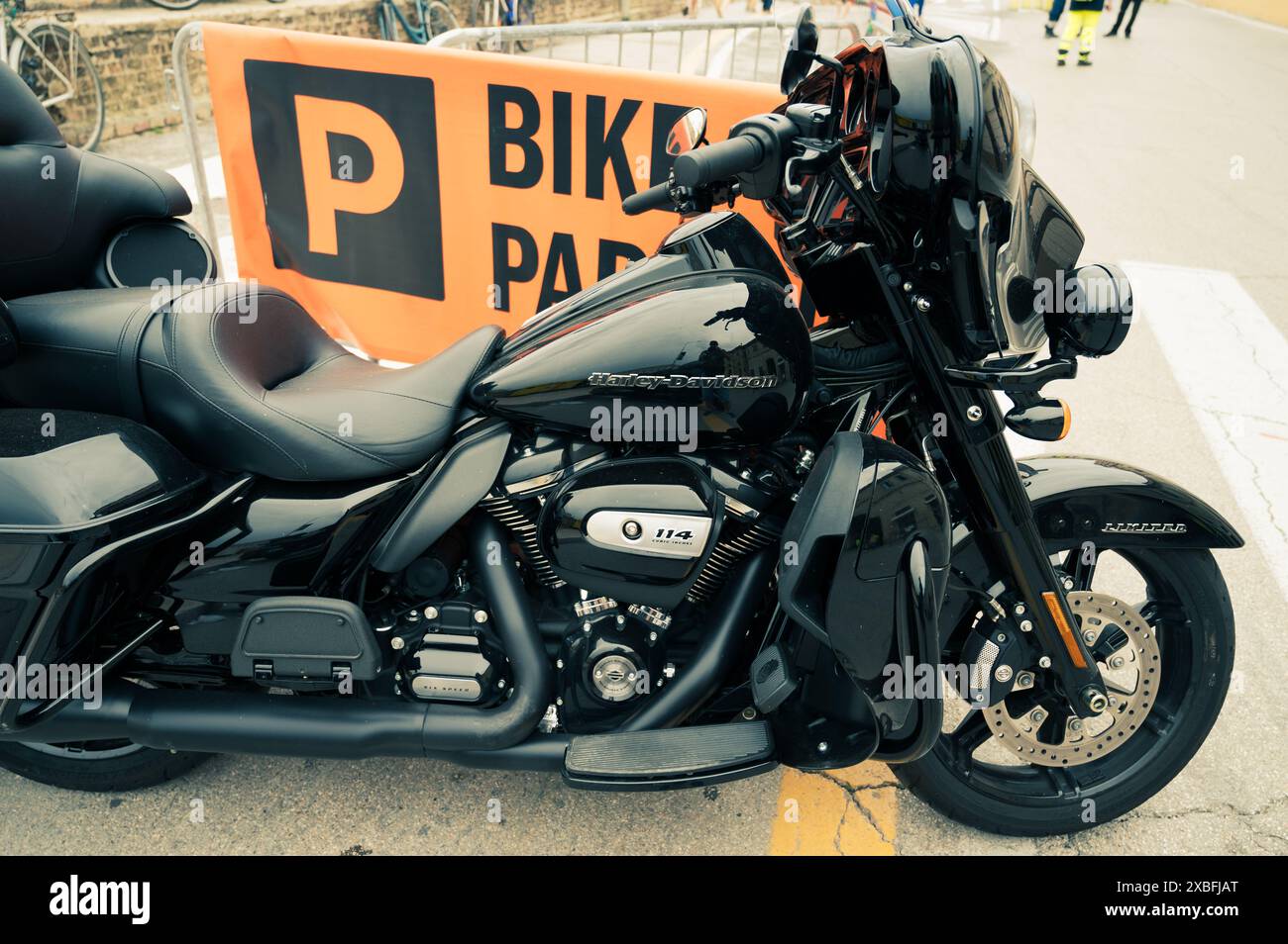 Italy, 09 June 2024: motorcycles of the legendary Harley Davidson brand ...