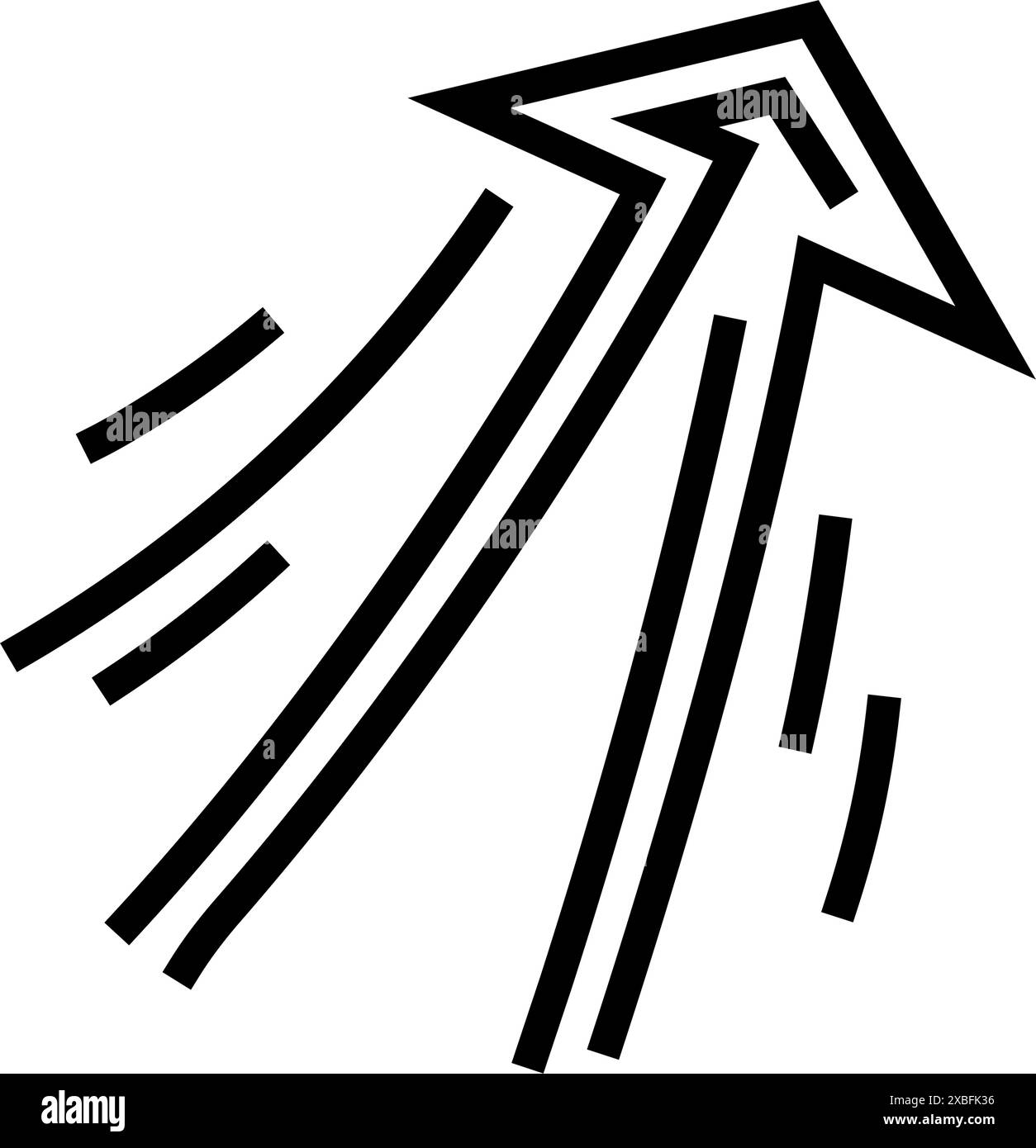 arrow pointing upward progress line icon vector illustration Stock ...