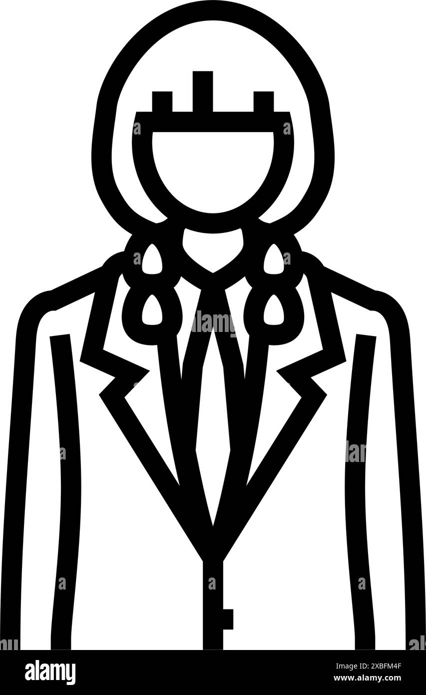 school girl japanese line icon vector illustration Stock Vector Image ...