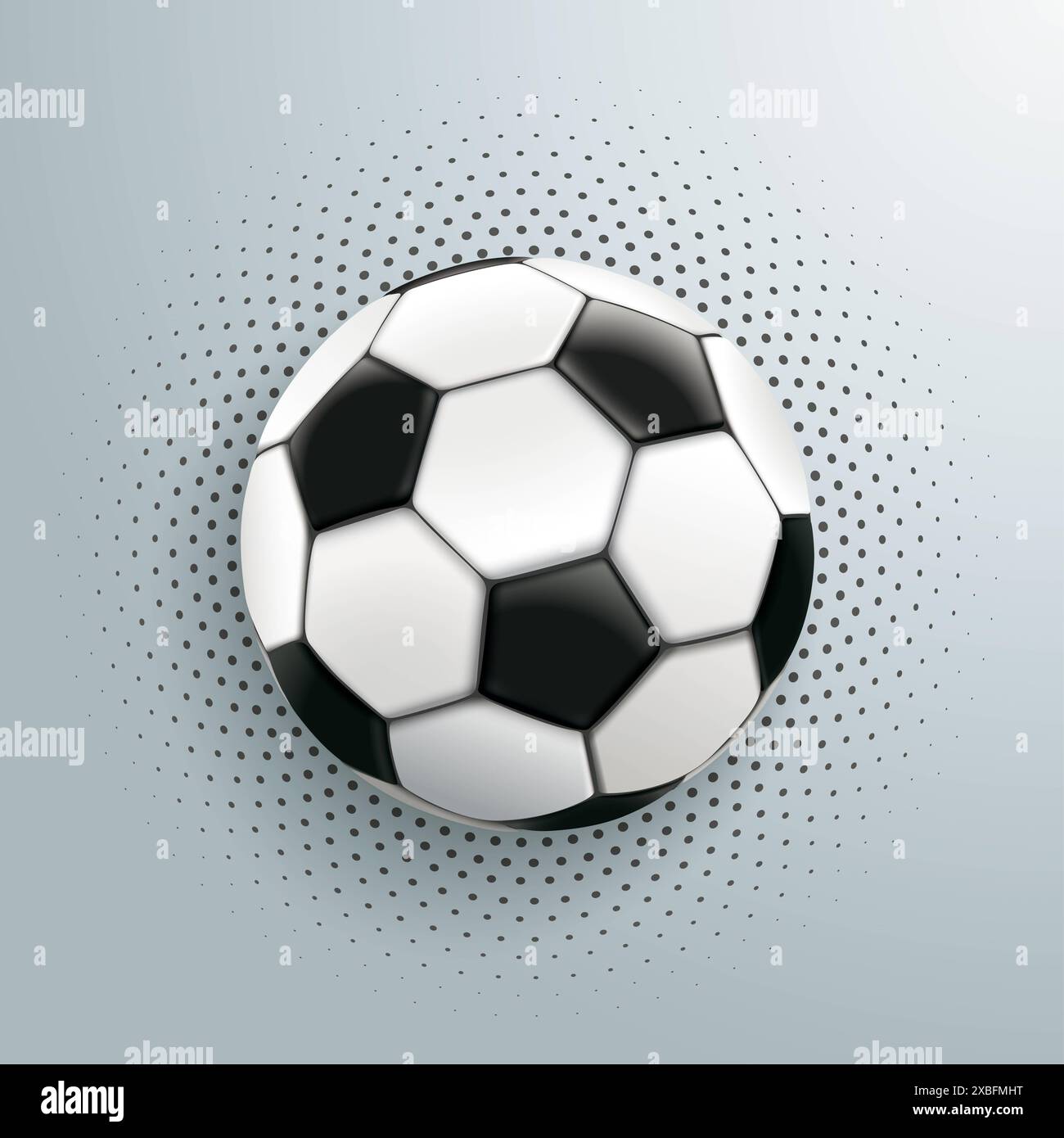 Classic Football Halftone Classic football on the grey background Stock ...