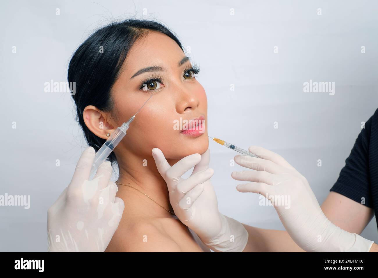 Charming Asian Woman Undergoing Fat Removal Injection for Smoother Skin ...