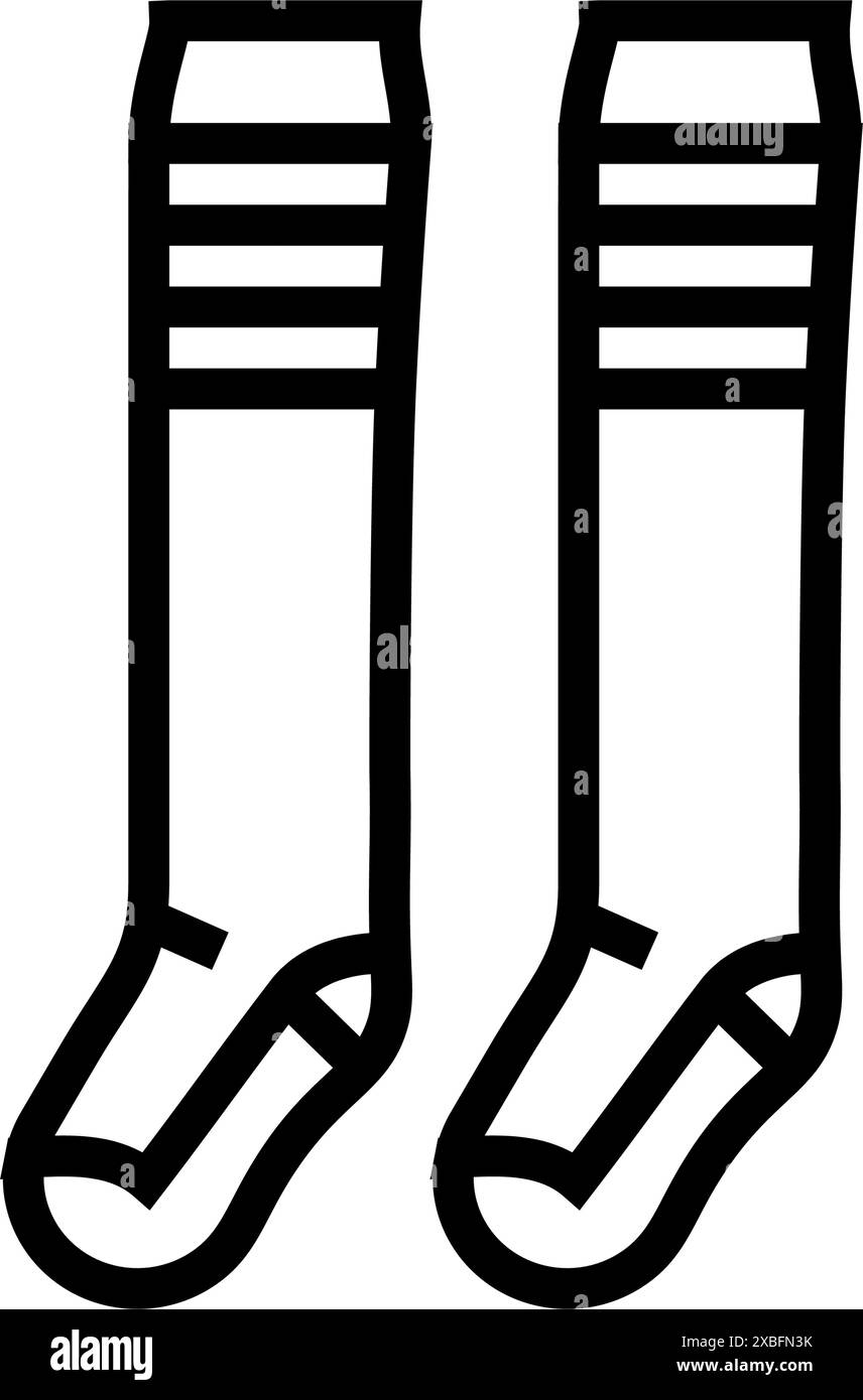 socks japanese school line icon vector illustration Stock Vector Image ...