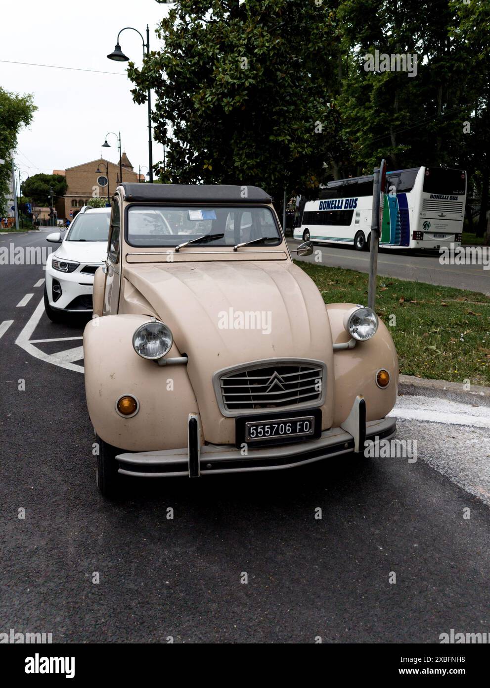 Italy, Rimini, june 12, 2024 - Retro Citroen car parked in Italian city ...
