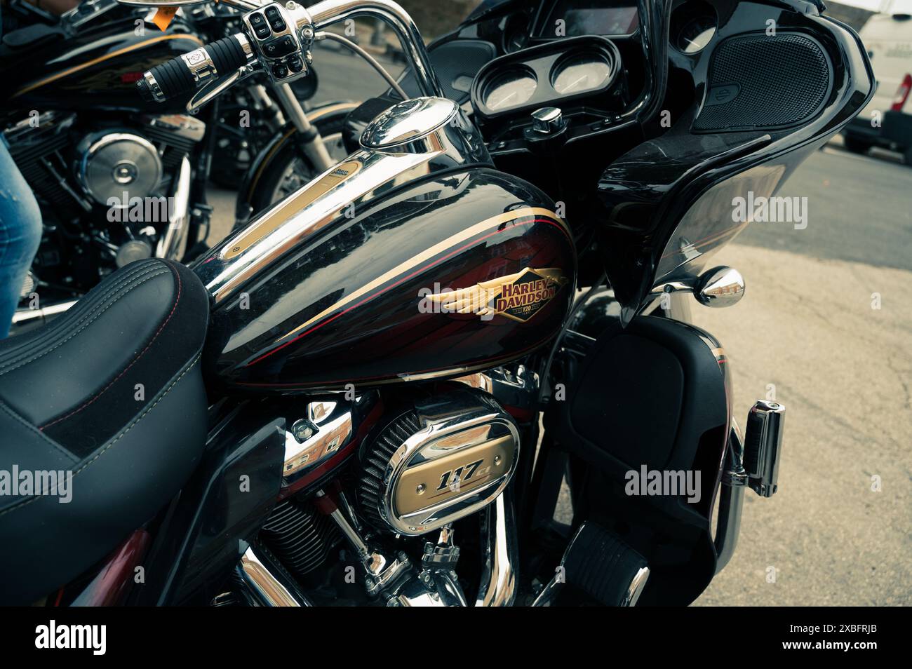 Italy, 09 June 2024: motorcycles of the legendary Harley Davidson brand ...