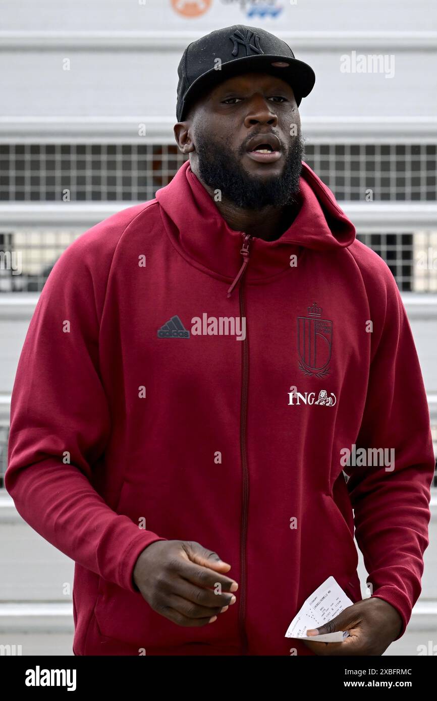 Zaventem, Belgium. 12th June, 2024. Belgium's Romelu Lukaku pictured ...