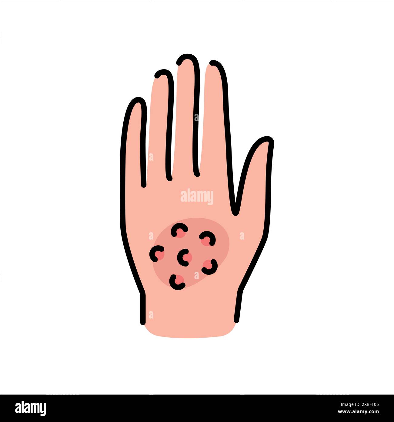 Bites stings line color icon. Household injuries sign for web page ...
