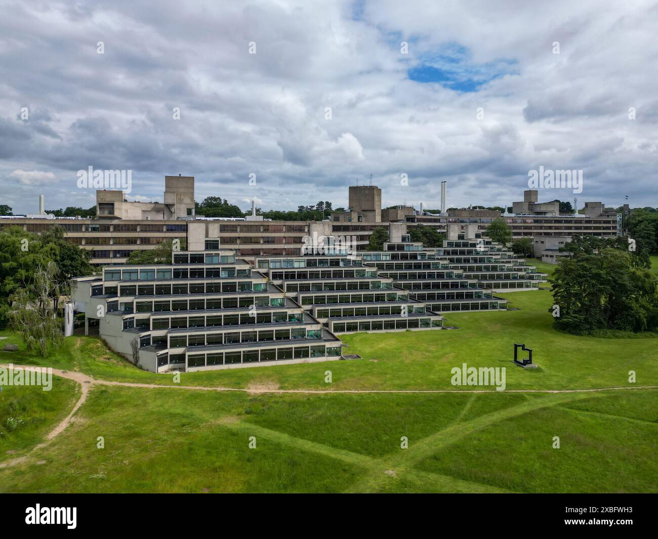 An Aerial view of the University of East Anglia campus with its ...