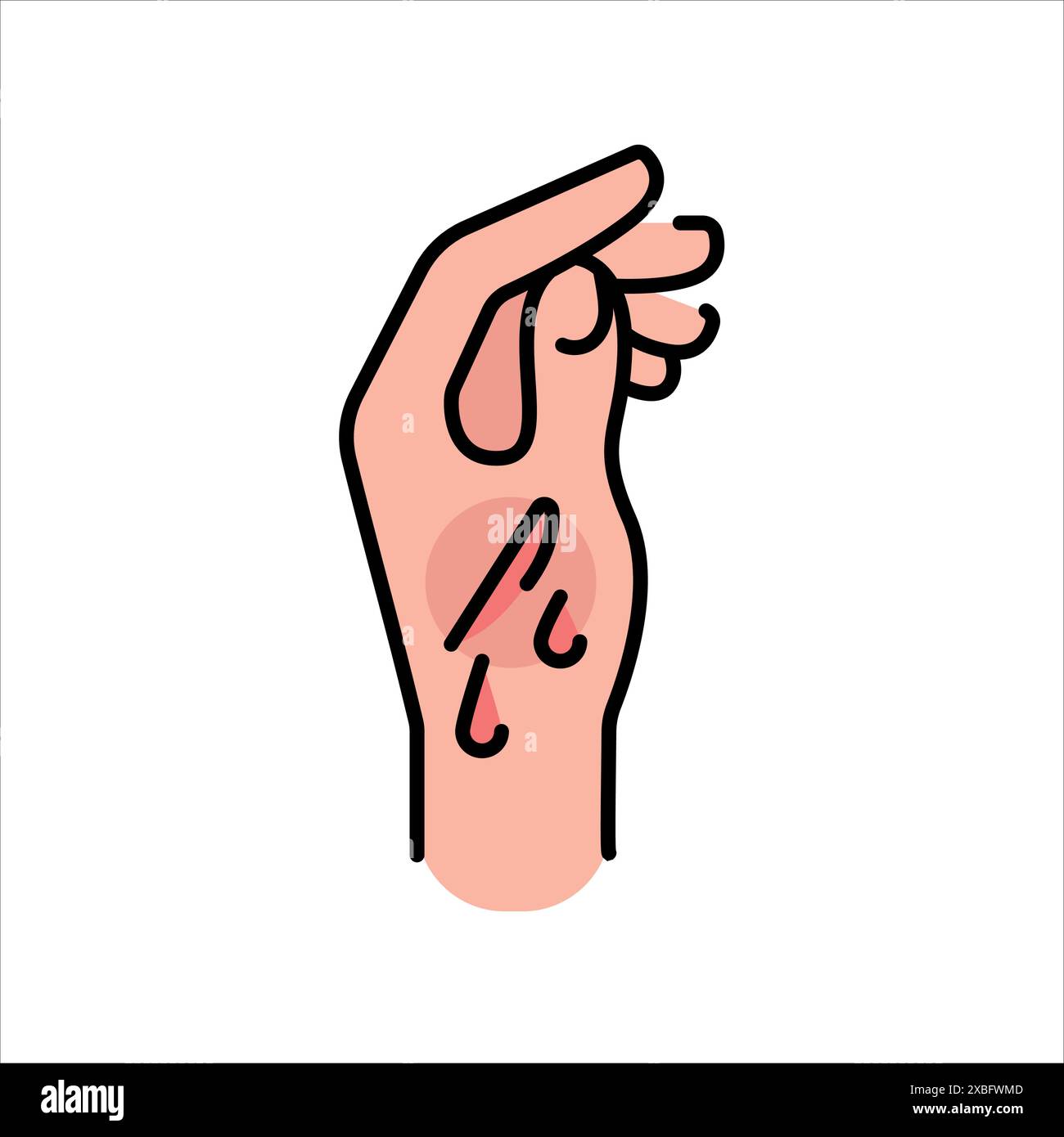 Cuts line color icon. Household injuries sign for web page, mobile app ...