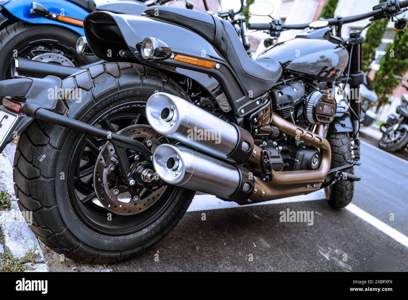 Italy, 09 June 2024: motorcycles of the legendary Harley Davidson brand ...