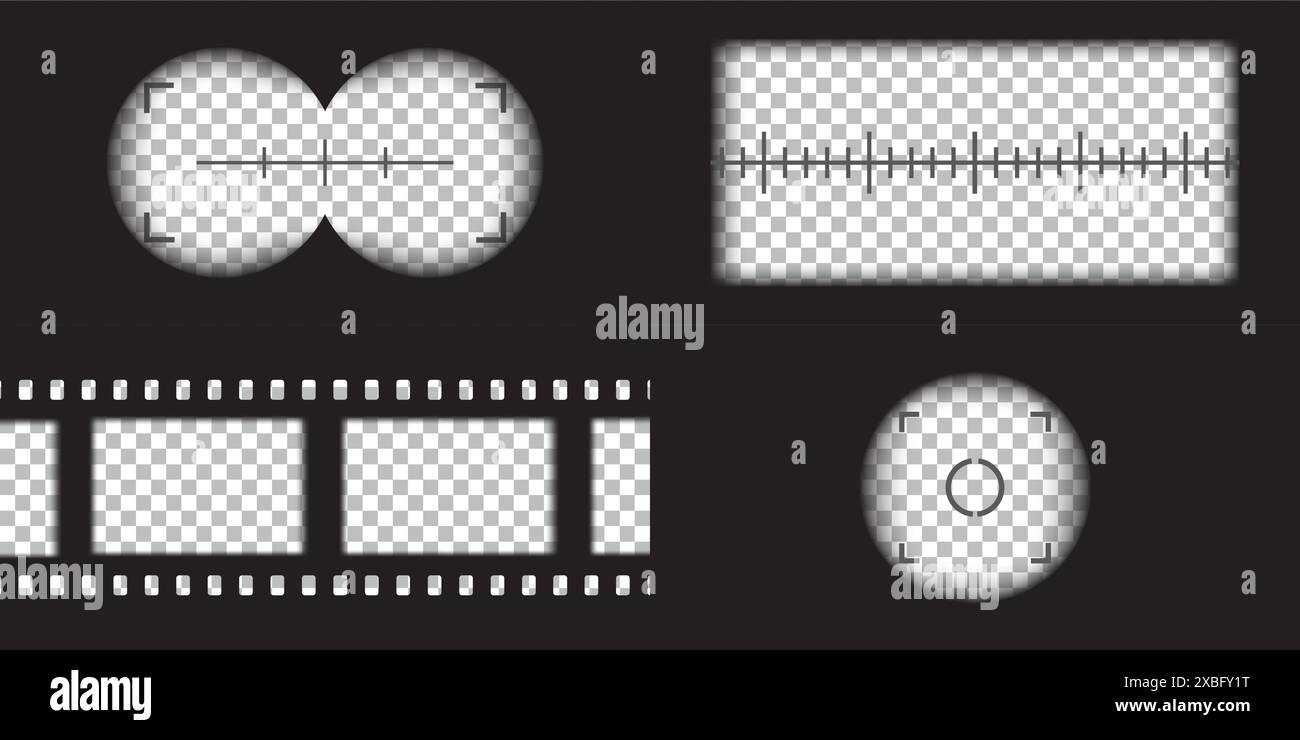 Video camera, binocular and camera roll viewfinder overlay. Camera and ...