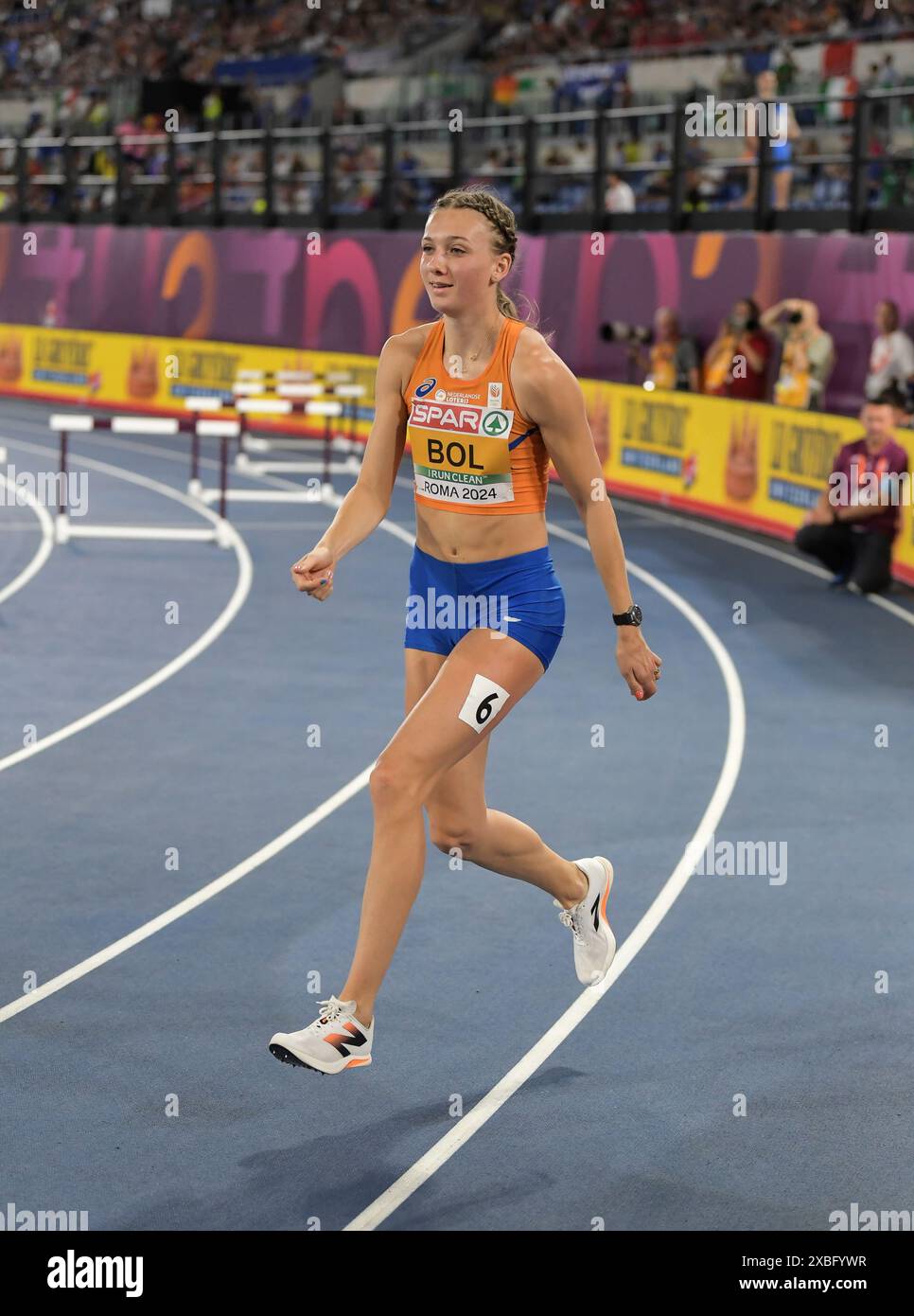 Rome, Italy. 11th June, 2024. Femke Bol of the Netherlands preparing to ...