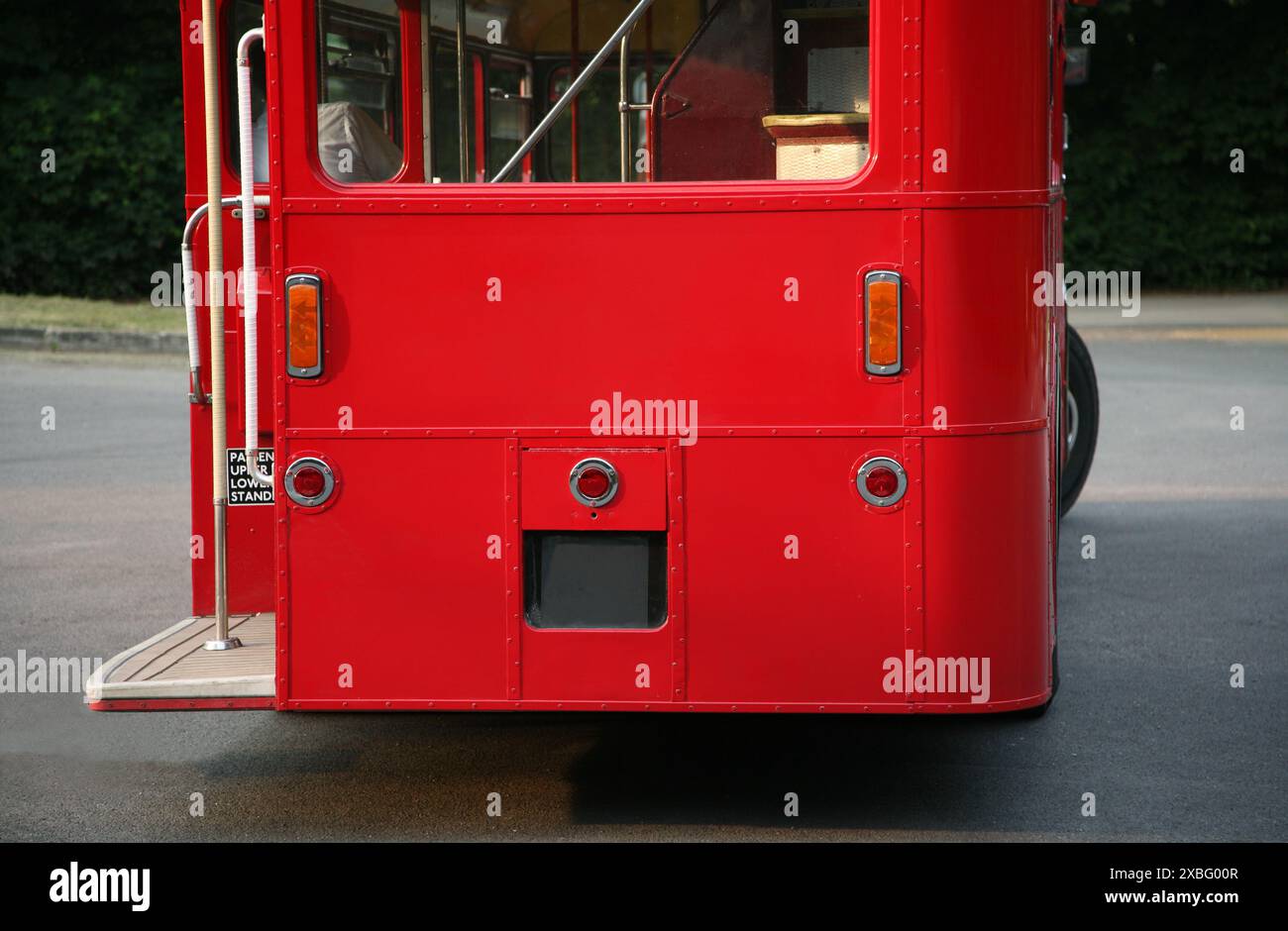 Rear view of platform of London Routemaster Bus Stock Photo - Alamy