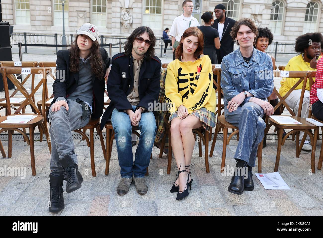 London, UK. Friday June 7, 2024. L-R Lux Gillespie, Wolf Gillespie ...