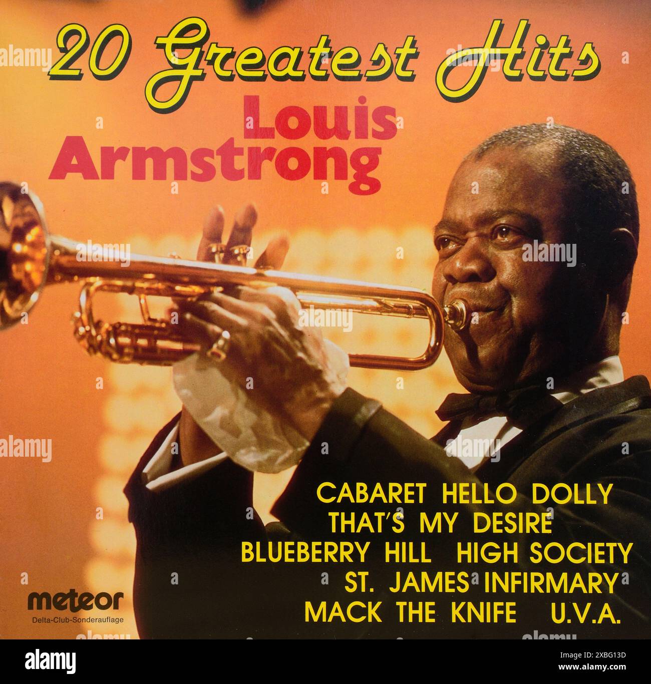 Vintage vinyl record cover. Louis Armstrong-20 Greatest Hits Stock ...